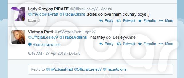 SEE The Steamy Tweets Between Adkins & His Hot Blonde Co-Star