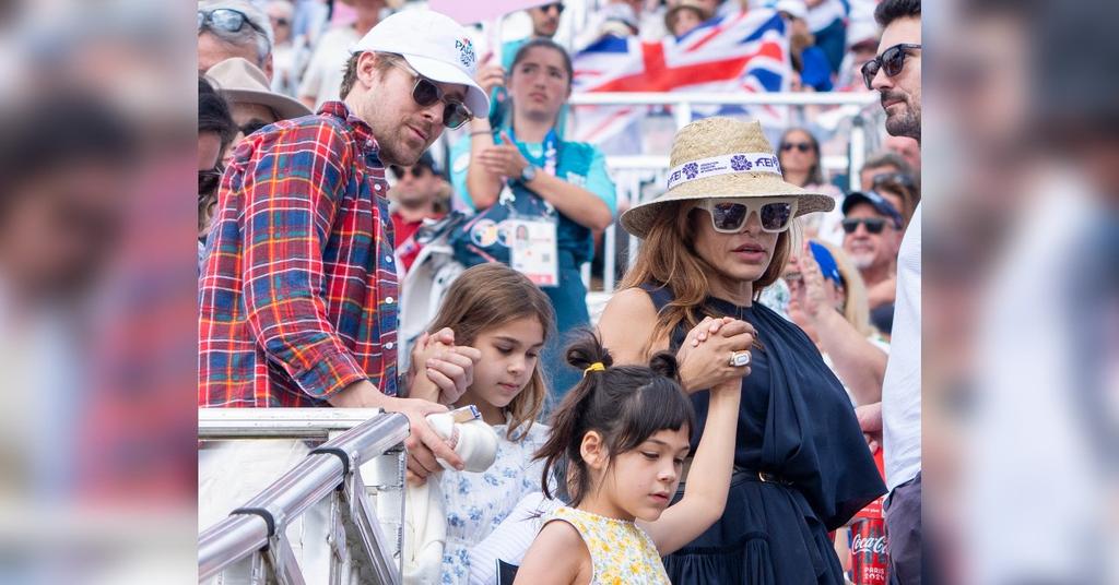 Ryan Gosling & Eva Mendes Attend Olympics With Daughters