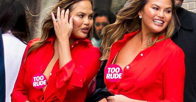 Chrissy Teigen Has Wardrobe Malfunction Nip Slip
