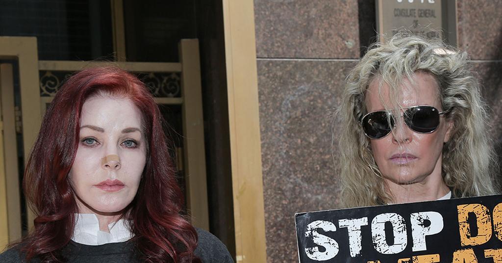 Priscilla Presley Kim Basinger Hold Dead Dogs Photos