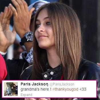 Paris Jackson Tweets Early Thursday: Grandma’s Here. Thank You God