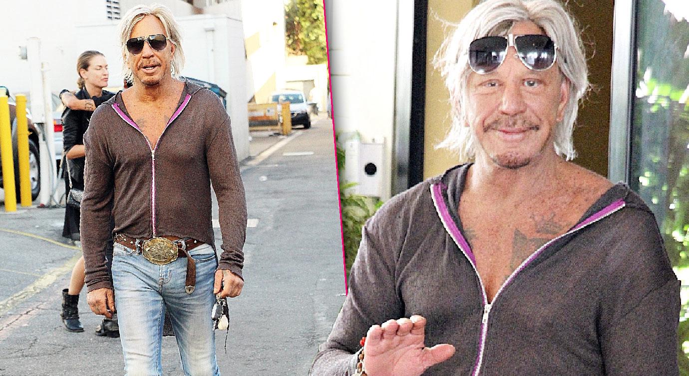 Unrecognizable Mickey Rourke Shows Manhood And Midriff