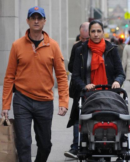 Anthony Weiner With Wife Huma Abedin And Baby Jordan Weiner