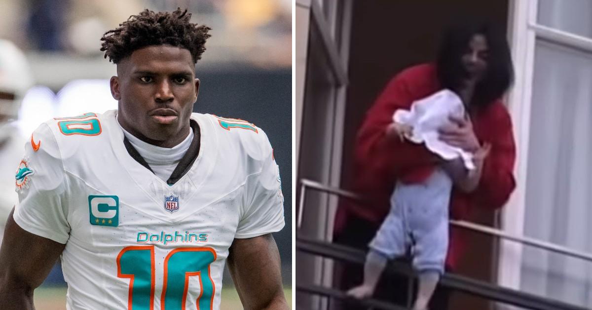 WATCH: NFL Star Tyreek Hill Holds Baby Near High-Rise Balcony Edge