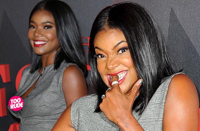 Oops! Gabrielle Union Suffers Major Nip Slip In Low-Cut Dress