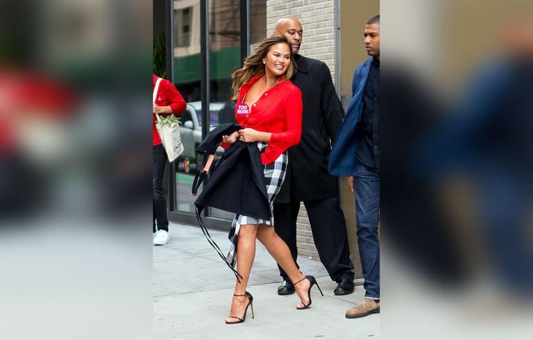 Chrissy Teigen Has Wardrobe Malfunction Nip Slip