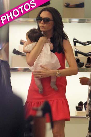 Baby Beckham Is A Fashionista -- Victoria Takes Harper To Prada!