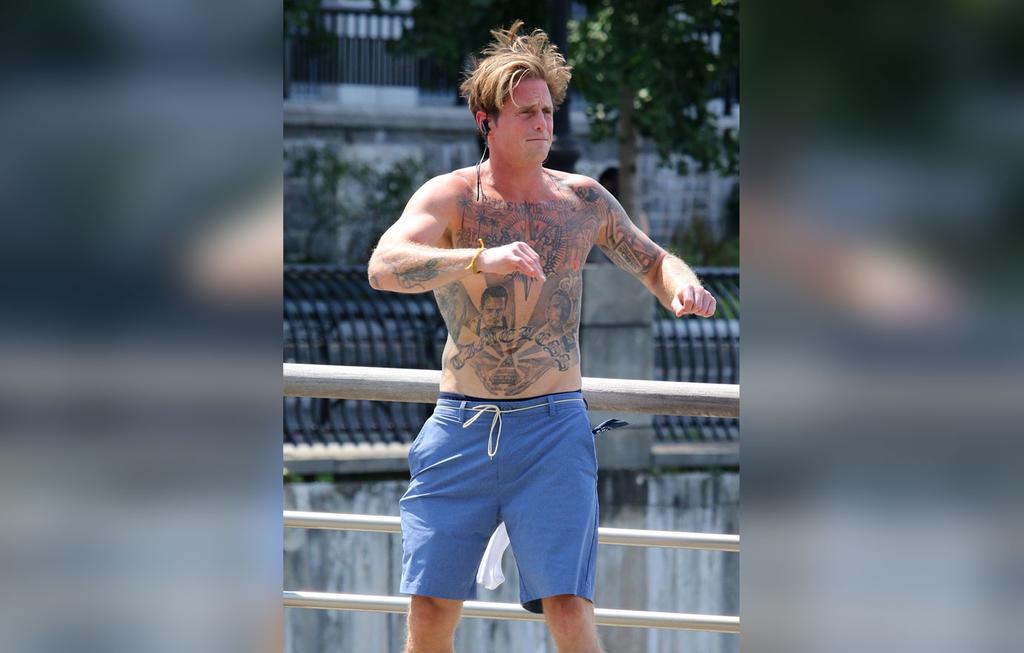 Cameron Douglas Shows Off Tattoos During Shirtless Run In NYC