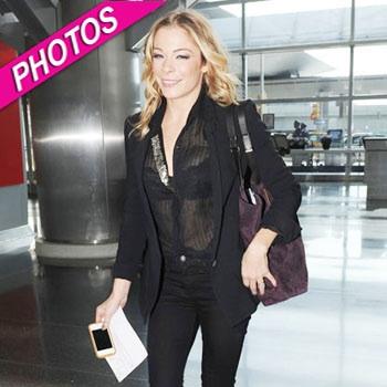 Flying Fashionista! LeAnn Rimes Sports Sheer Shirt & $1,500 Heels To ...