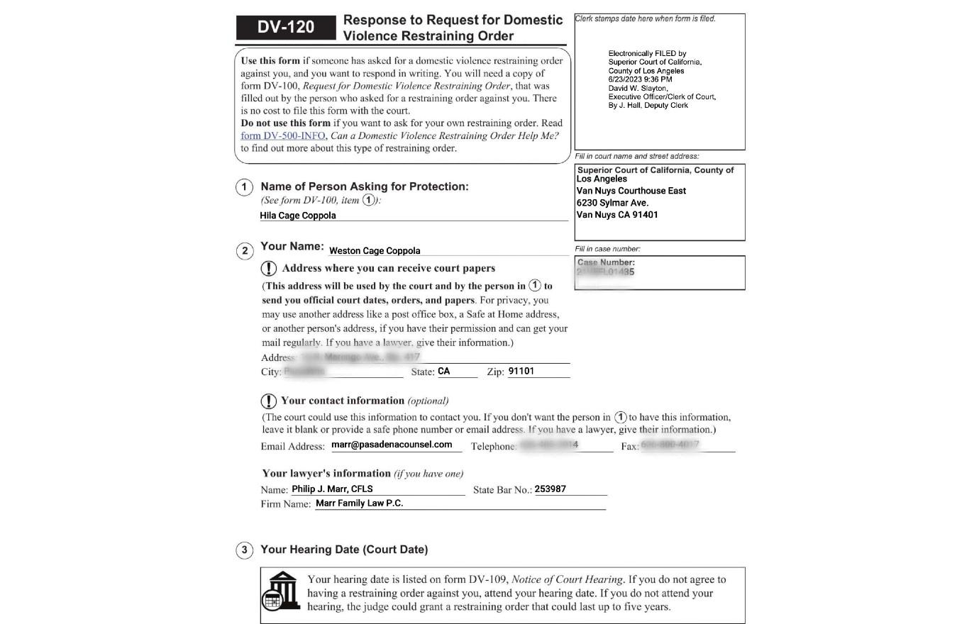 Nicolas Cage's Son Fires Back at Ex's Restraining Order Plea, Denies ...