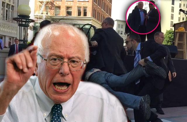 Bernie Sanders' Secret Service Caught Attacking Protestors