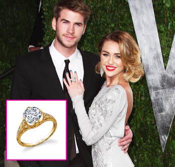 All About The Bling! See Miley Cyrus 3.5 Carat Engagement Ring