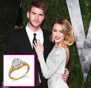 All About The Bling! See Miley Cyrus 3.5 Carat Engagement Ring