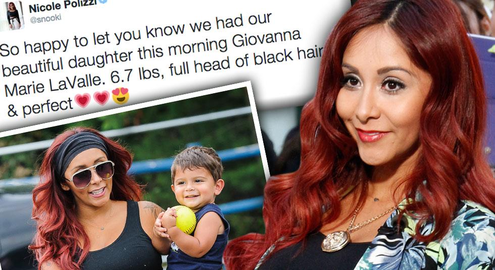 Snooki Gives Birth To Baby Girl – Names Her Giovanna Marie LaValle