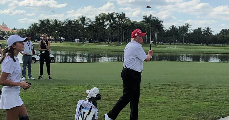 Donald Trump Takes Swing At Joe Biden On Golf Course