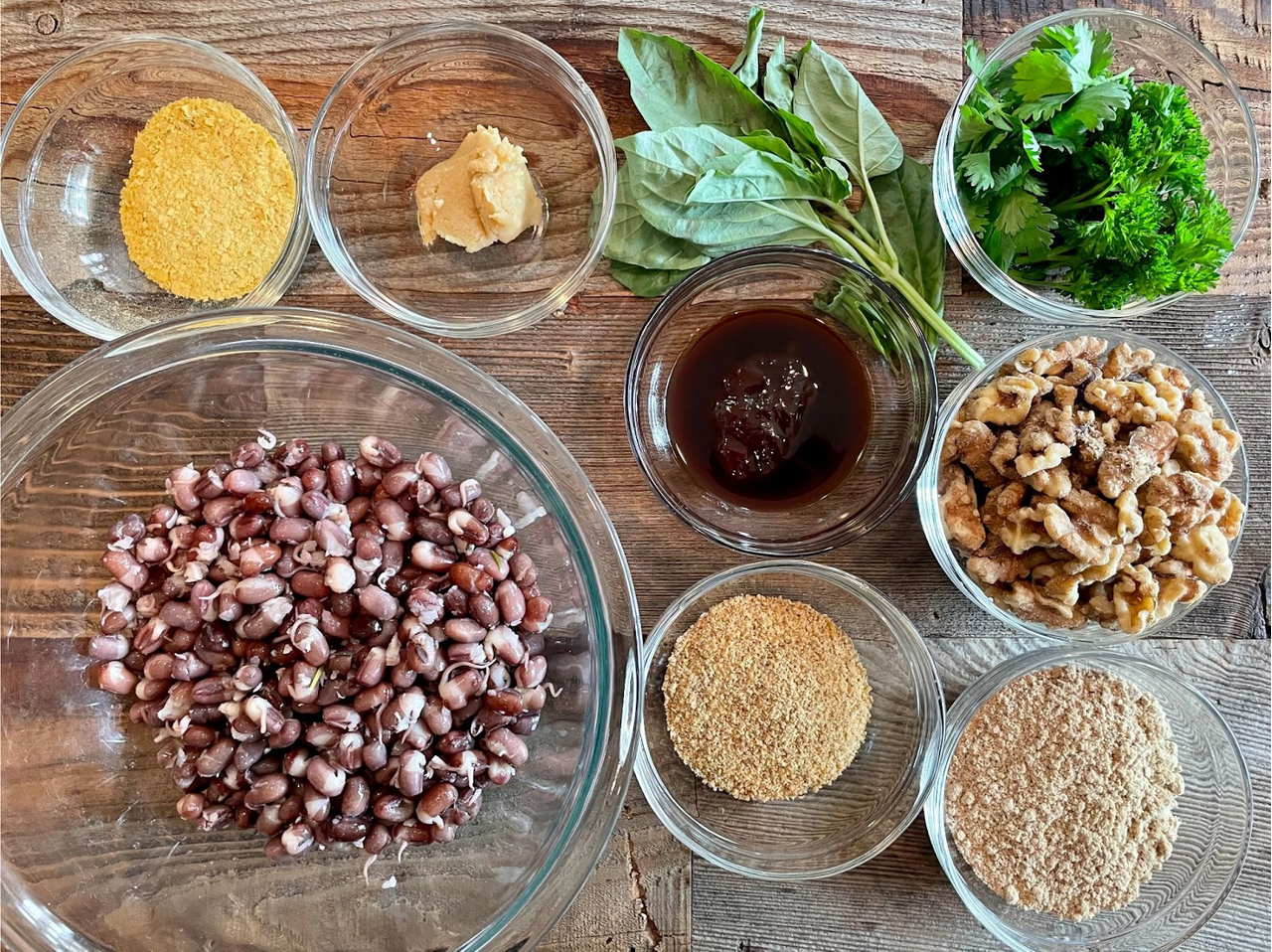 Baked Sprouted Adzuki Bean and Cremini Mushroom Fritters with Umami ...