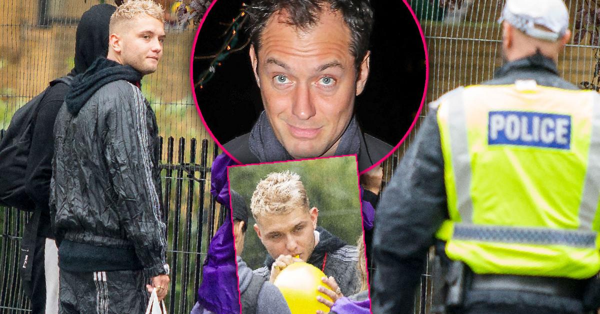 Jude Law's Son Rafferty Inhales Balloon At Carnival