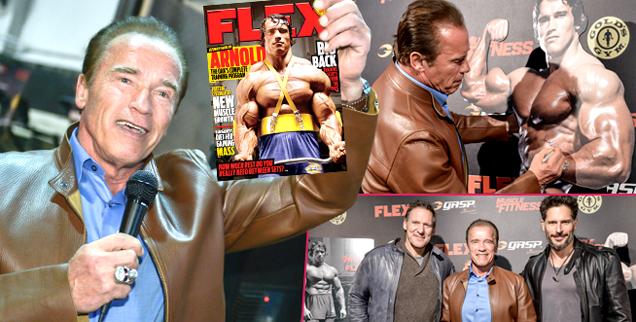 FLEX Appeal! Arnold Schwarzenegger Celebrates Latest Bodybuilding Cover