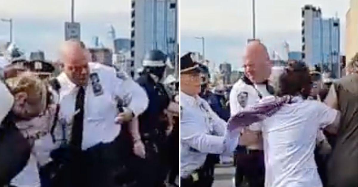 WATCH: NYPD Cop Pepper-Sprays Himself During Clash With Pro-Palestine ...