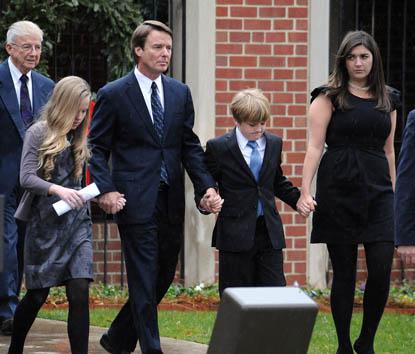John Edwards and Children Leave Elizabeth Edwards' Funeral