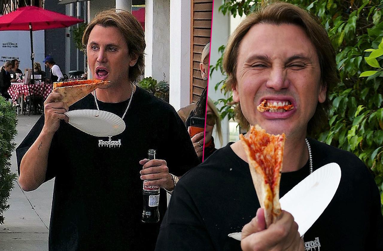 Jonathan Cheban Shoves Pizza In His Face Photos