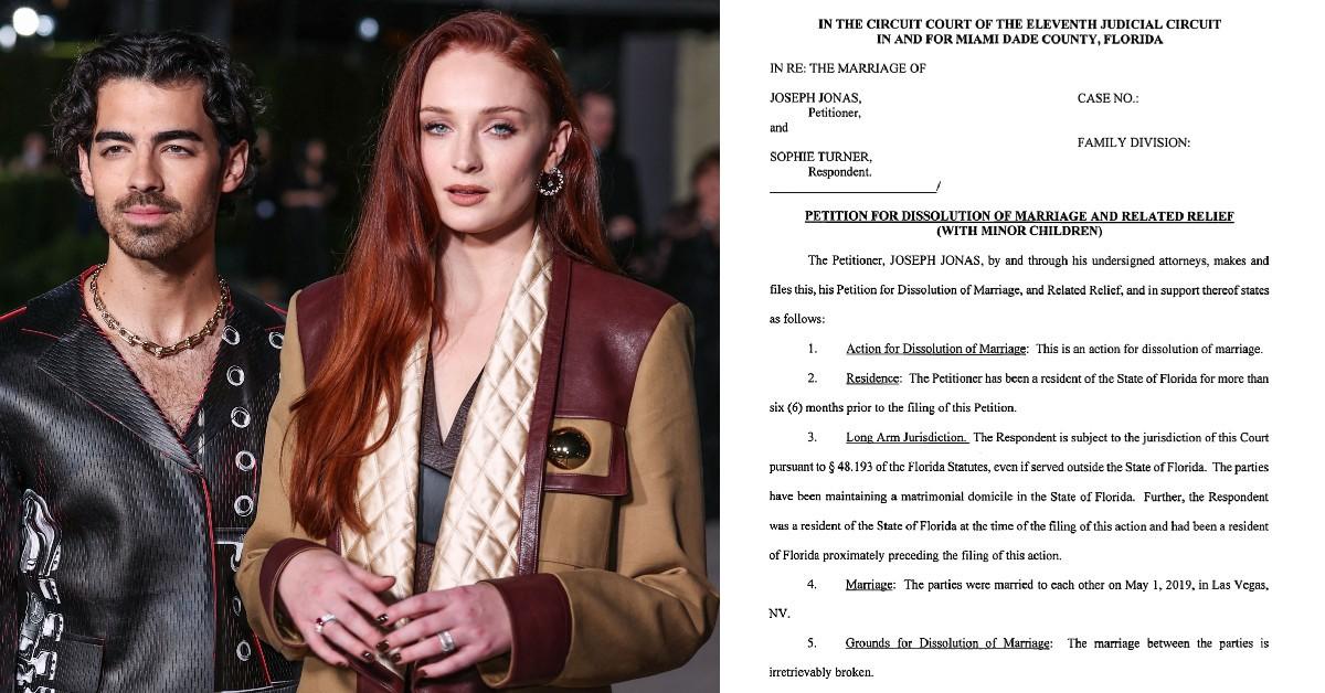 Read The Divorce Petition Joe Jonas Slapped Sophie Turner Days After Seeing Shocking Ring Camera ...