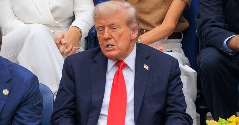 Trump Sparks Shock Theories After He Takes Blue Tablet At U.S. Open