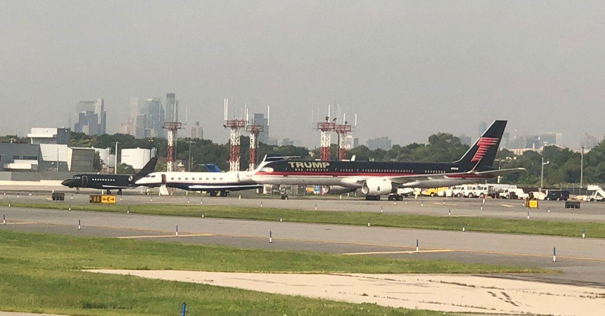 Donald Trump's Gold-Plated Private Jet Clips Another Plane on Runway ...