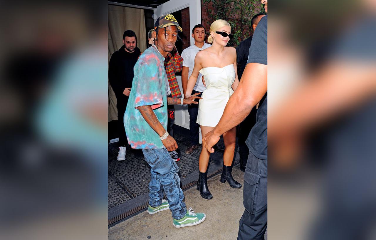 Kylie Jenner & Travis Scott Kiss After Spending Night In Separate Hotels