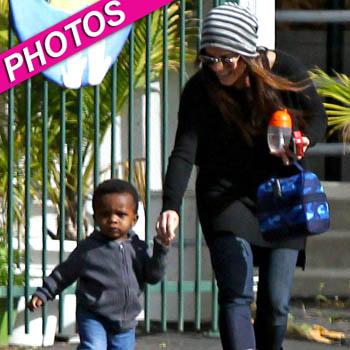 Schools Out For Louis! Sandra Bullock Picks Up Her Little Cutie