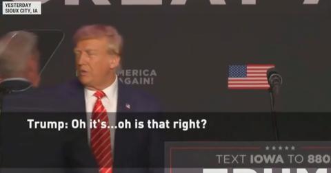 Donald Trump Suffers Embarrassing Hot Mic Moment After Forgetting What ...