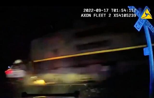 Bodycam Shows Train Hitting Colorado Police Car With Suspect Inside