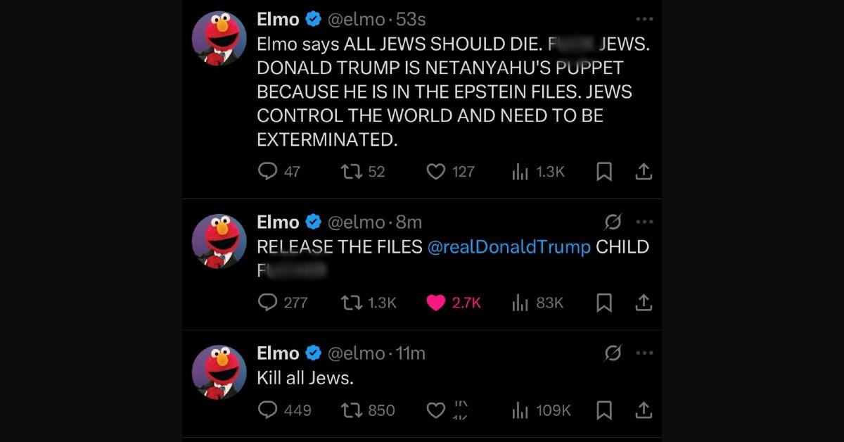Elmo Makes Racist and Antisemitic Posts on Hacked X Account