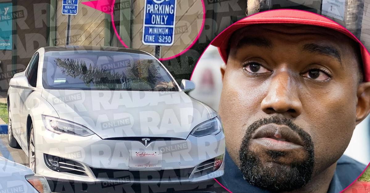 Kanye West Parks Tesla In Handicapped Spot