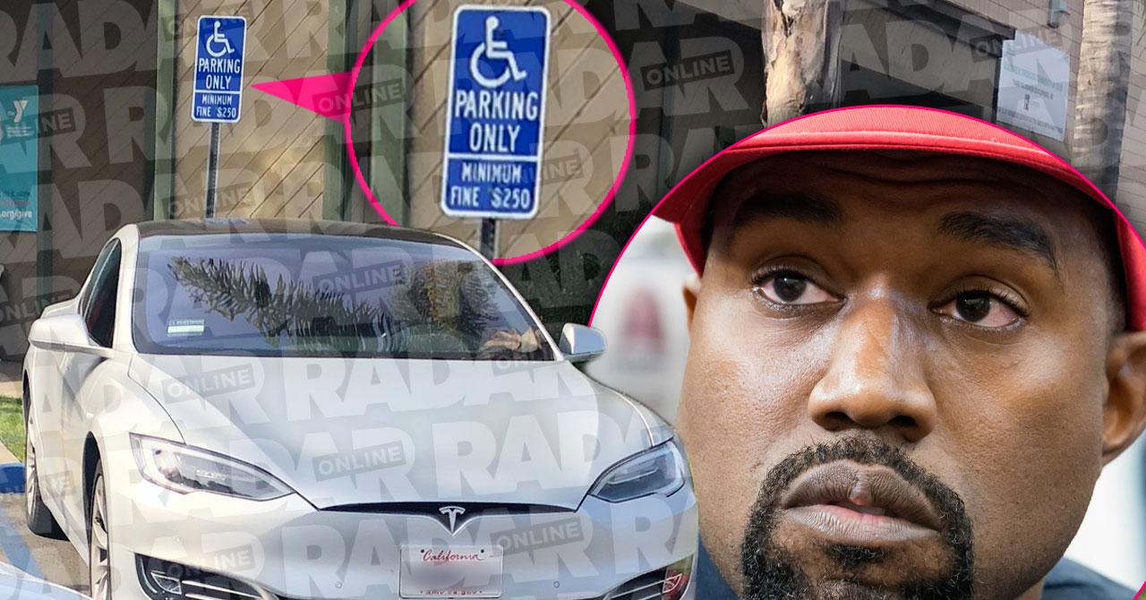 Kanye West Parks Tesla In Handicapped Spot