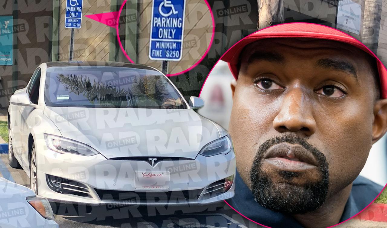 Kanye West Parks Tesla In Handicapped Spot