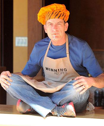 VIDEO & PHOTOS: Charlie Sheen Cooks Up WINNING Recipes For Funny Or Die