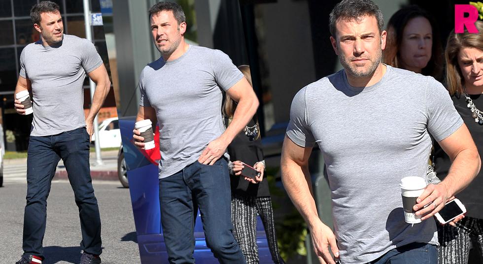 Hunky Actor Ben Affleck Sports Rippling Batman-Ready Muscles While Out ...