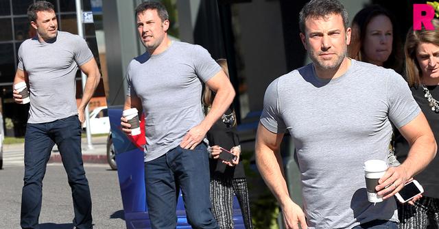 Hunky Actor Ben Affleck Sports Rippling Batman-Ready Muscles While Out ...