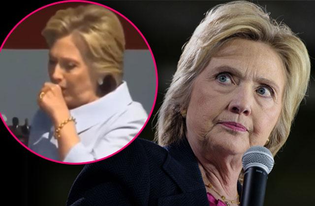 Gross! Hillary Clinton Caught Coughing Phlegm Wad Into Glass At Rally
