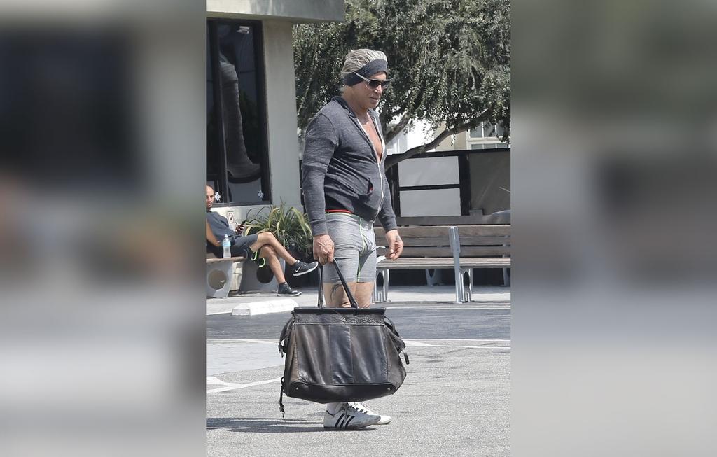 Mickey Rourke Flashes Bulge In Skin-Tight Grey Boxers – At 64