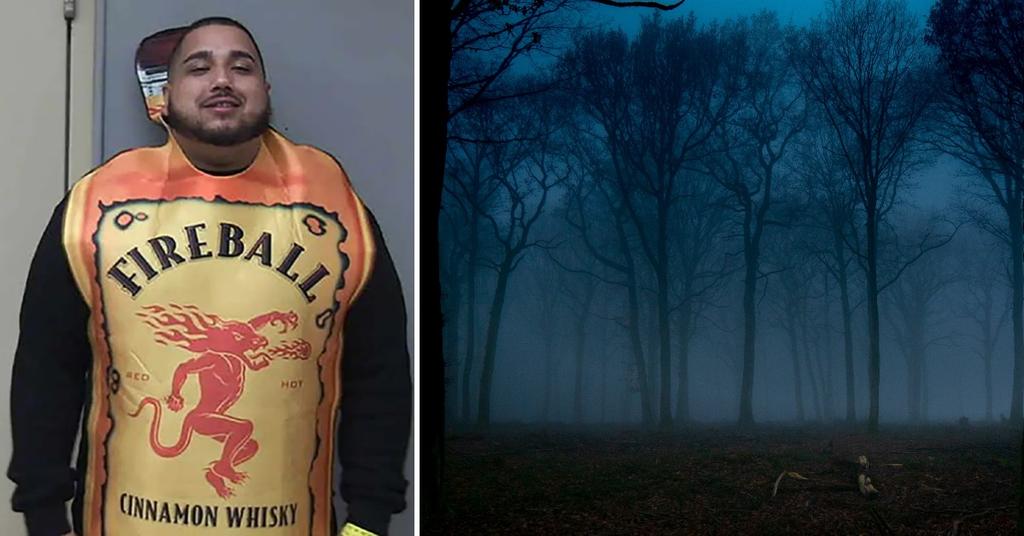 Man's Mugshot In Fireball Costume On Halloween Goes Viral