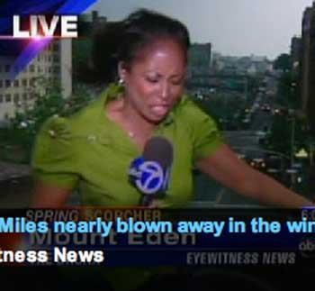 VIDEO: NY TV Reporter Nearly Blown Off Overpass On Live TV
