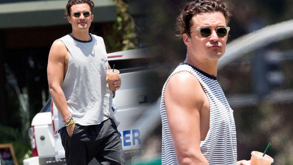 Orlando Bloom Puts On A Gun Show In A Tight Tank Top, Flaunts Workout ...