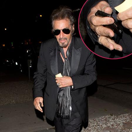 Al's Fungus Fingers! Pacino Sports Disgusting Digits At Dinner