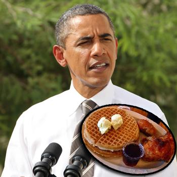 President Barack Obama Stops At Roscoe's Chicken 'N Waffles In LA
