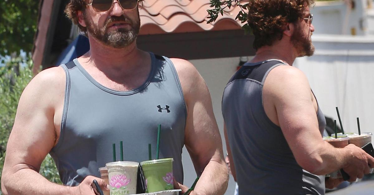 [PICS] Gerard Butler Shows Off Bulging Muscles In A Tank