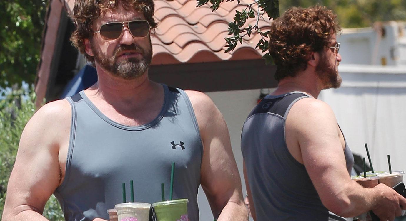 [PICS] Gerard Butler Shows Off Bulging Muscles In A Tank