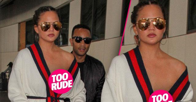 [PICS] Chrissy Teigen Suffers Nip Slip In Gucci Robe