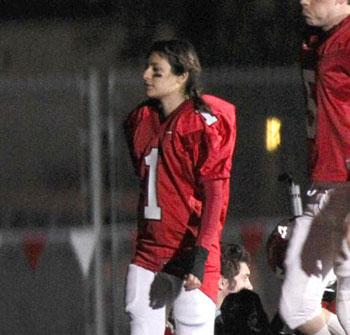 PHOTOS: Lea Michele Tackles Football In Upcoming Glee Episode